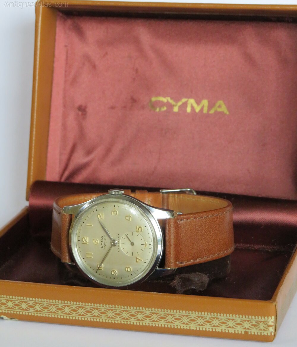 Antiques Atlas - Gents 1950s Cyma Triplex Wrist Watch as170a12739