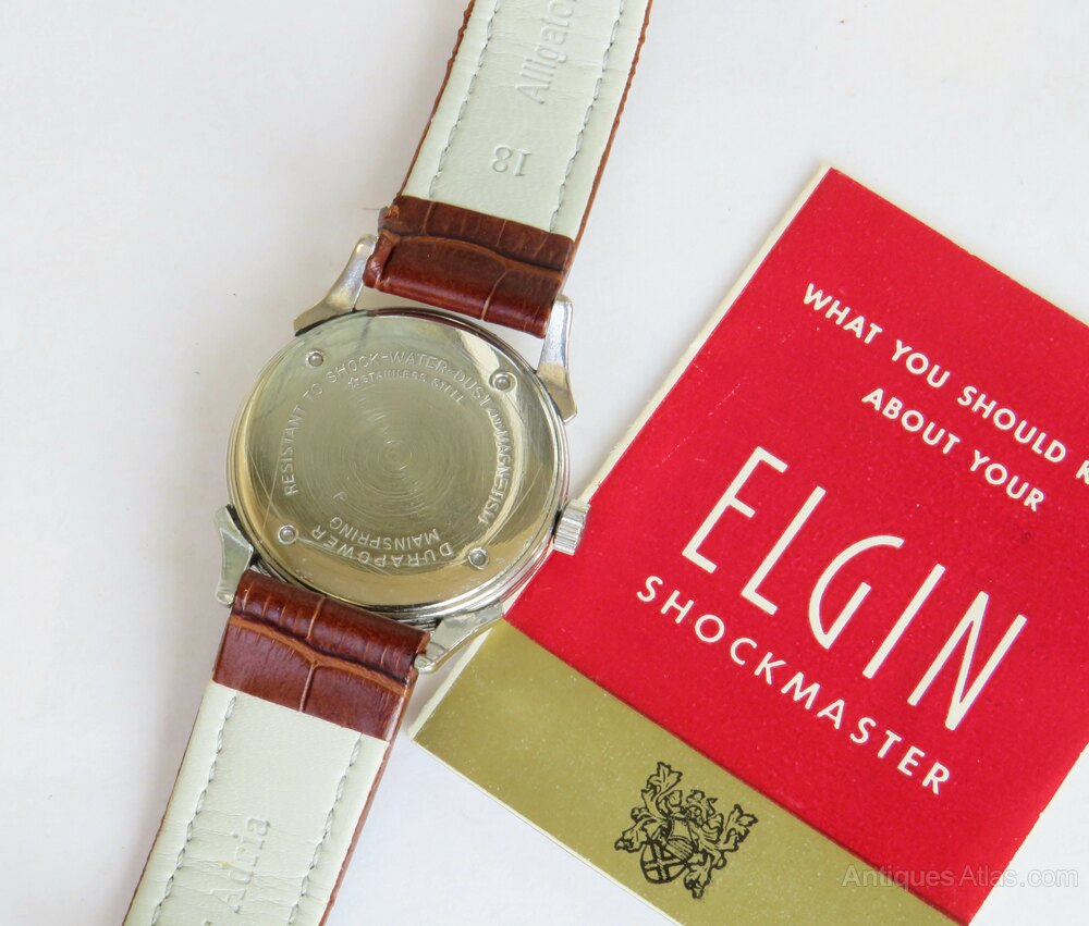 Antiques Atlas - Gents 1950s Elgin Shockmaster Watch, Box & Papers ...