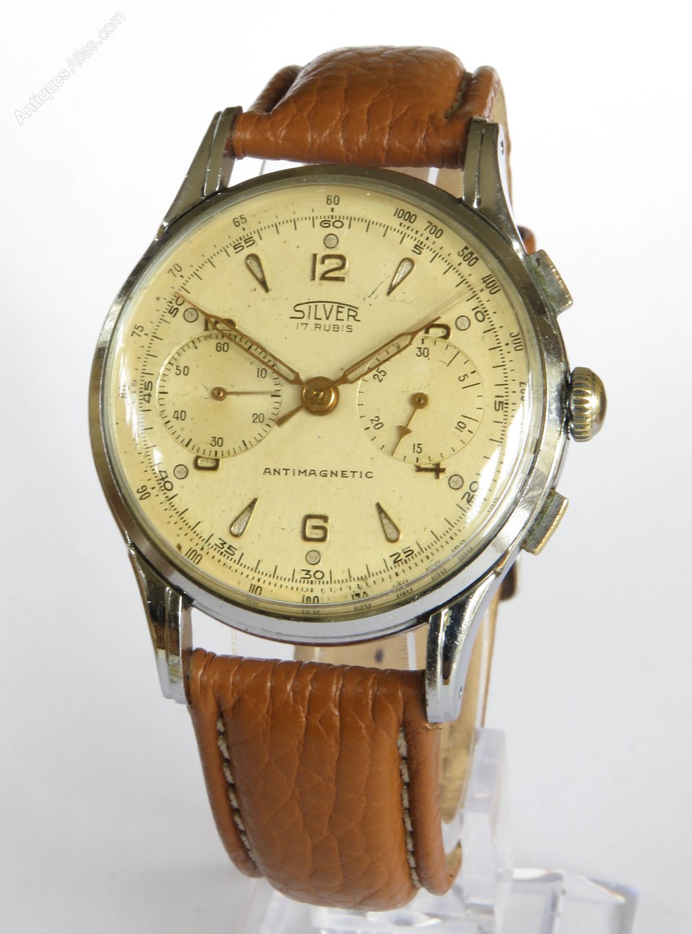 Antiques Atlas - Gents 1950s “Silver” Chronograph Wrist Watch