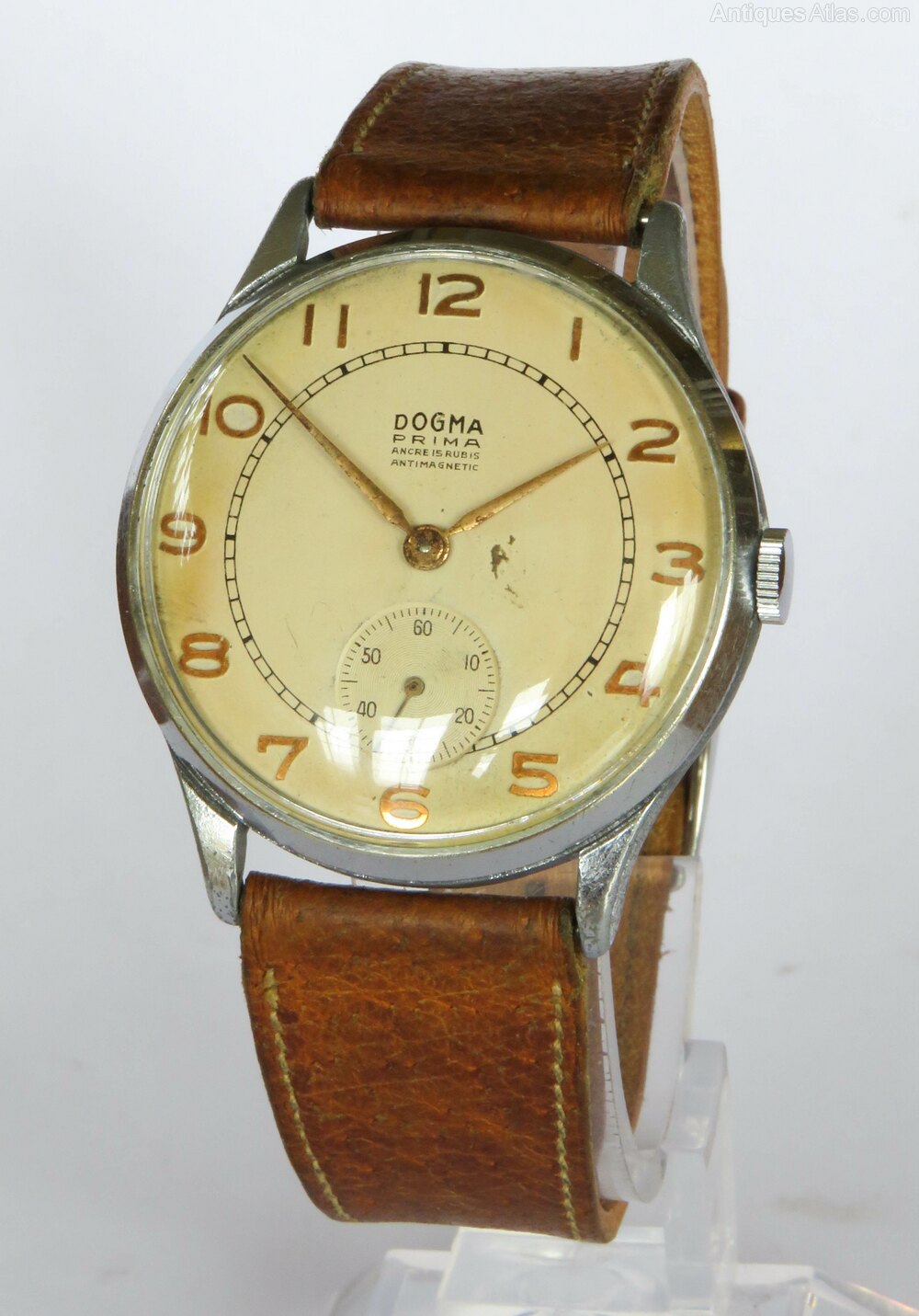 Antiques Atlas - Gents 1950s Jumbo Dogma Prima Wrist Watch as170a13275