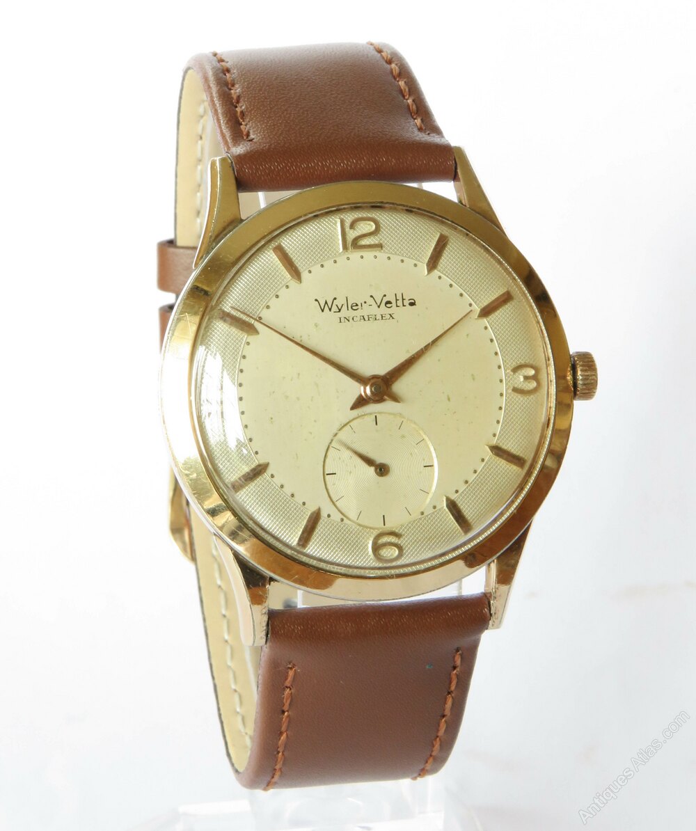 Antiques Atlas - Gents 1950s Jumbo Wyler Vetta Wrist Watch as170a13269