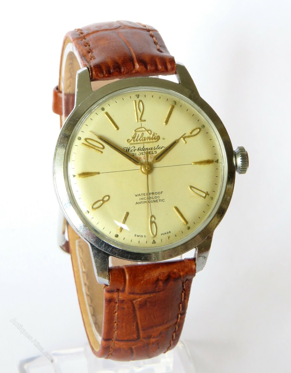 Antiques Atlas - Gents 1960s Large Atlantic Worldmaster Wrist Watch ...