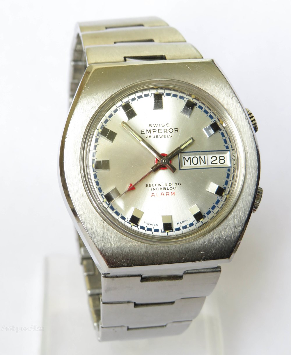 Antiques Atlas - Gents 1970s Swiss Emperor Alarm Wrist Watch as170a11552