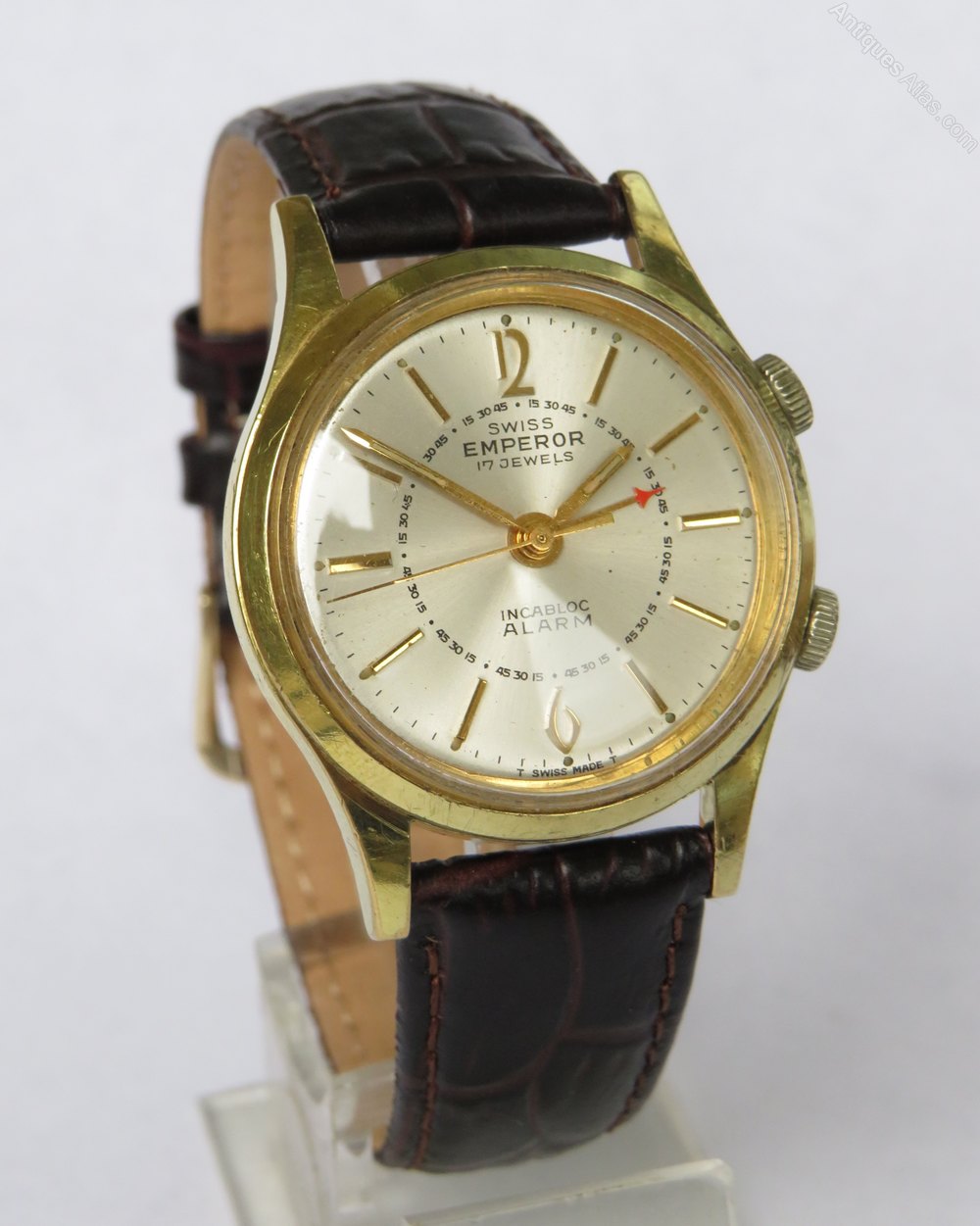 Antiques Atlas - Gents 1970s Swiss Emperor Cricket Alarm Wristwatch