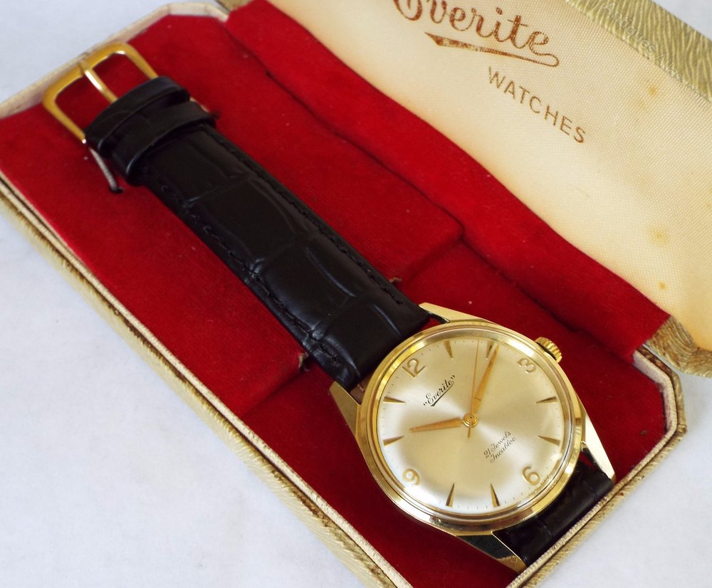 Antiques Atlas - Gents 9 Carat Gold Everite Wrist Watch, 1961 as170a6388