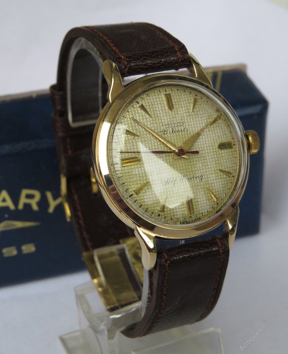 Antiques Atlas - Gents 9 Carat Gold Rotary Wrist Watch, 1955