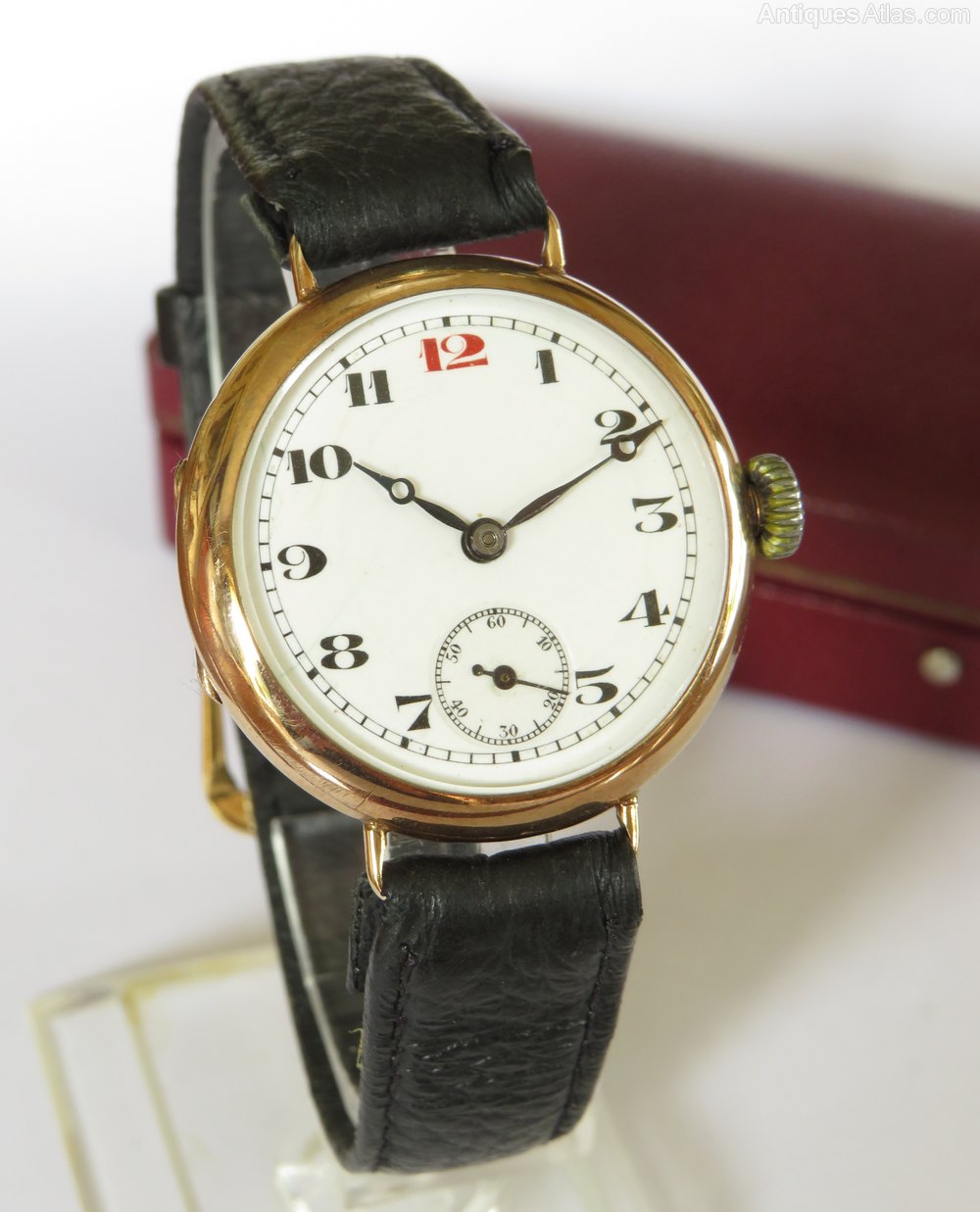 Antiques Atlas - Gents 9ct Gold Atlas Wrist Watch By Stauffer