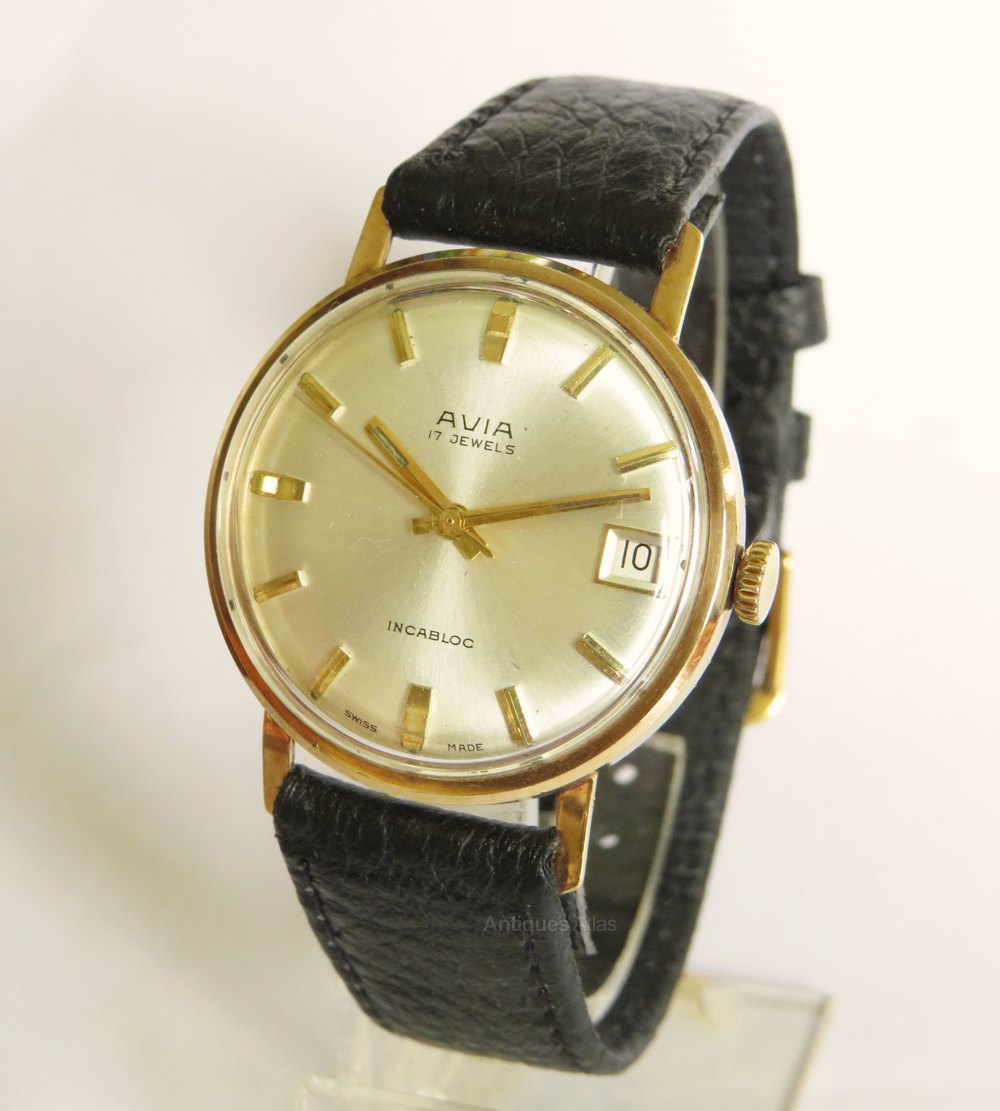 Antiques Atlas - Gents 9ct Gold Avia Wrist Watch, 1970 as170a6719
