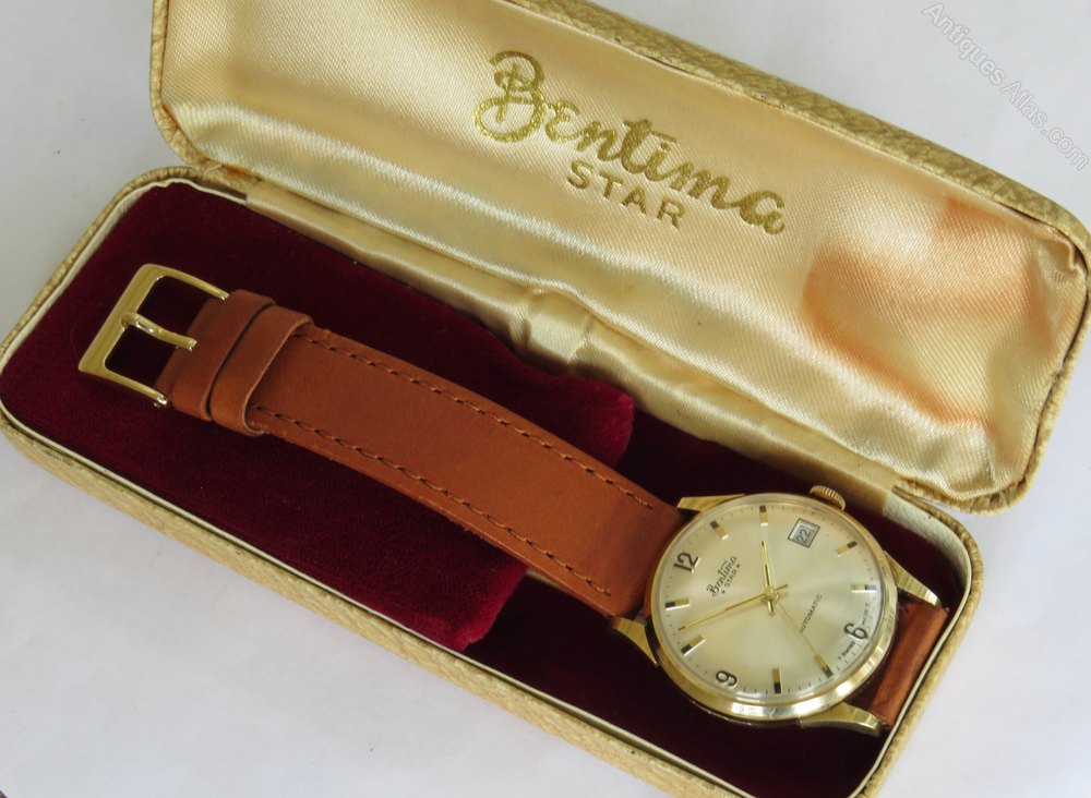 Antiques Atlas - Gents 9ct Gold Bentima Star Wrist Watch