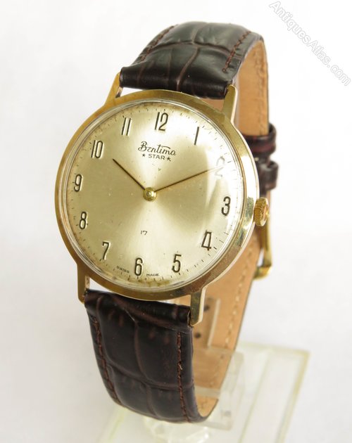 Antiques Atlas - Gents 9ct Gold Bentima Star Wrist Watch, 1972