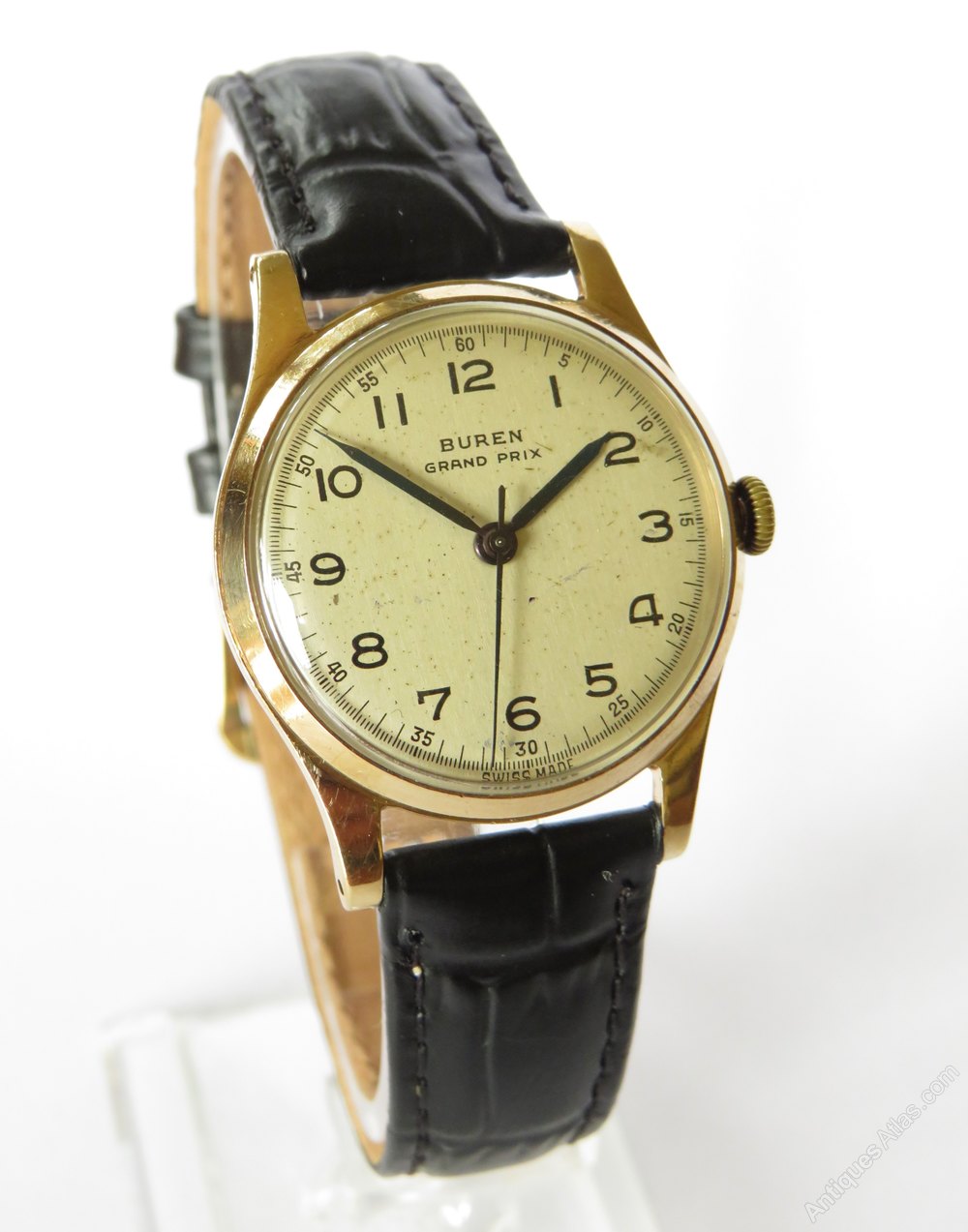 Antiques Atlas - Gents 9ct Gold Buren Grand Prix Wrist Watch, 1953 ...