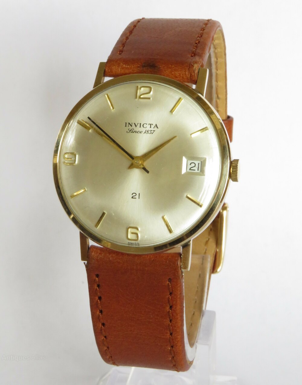 Antiques Atlas - Gents 9ct Gold Invicta Wrist Watch, 1972 as170a12165
