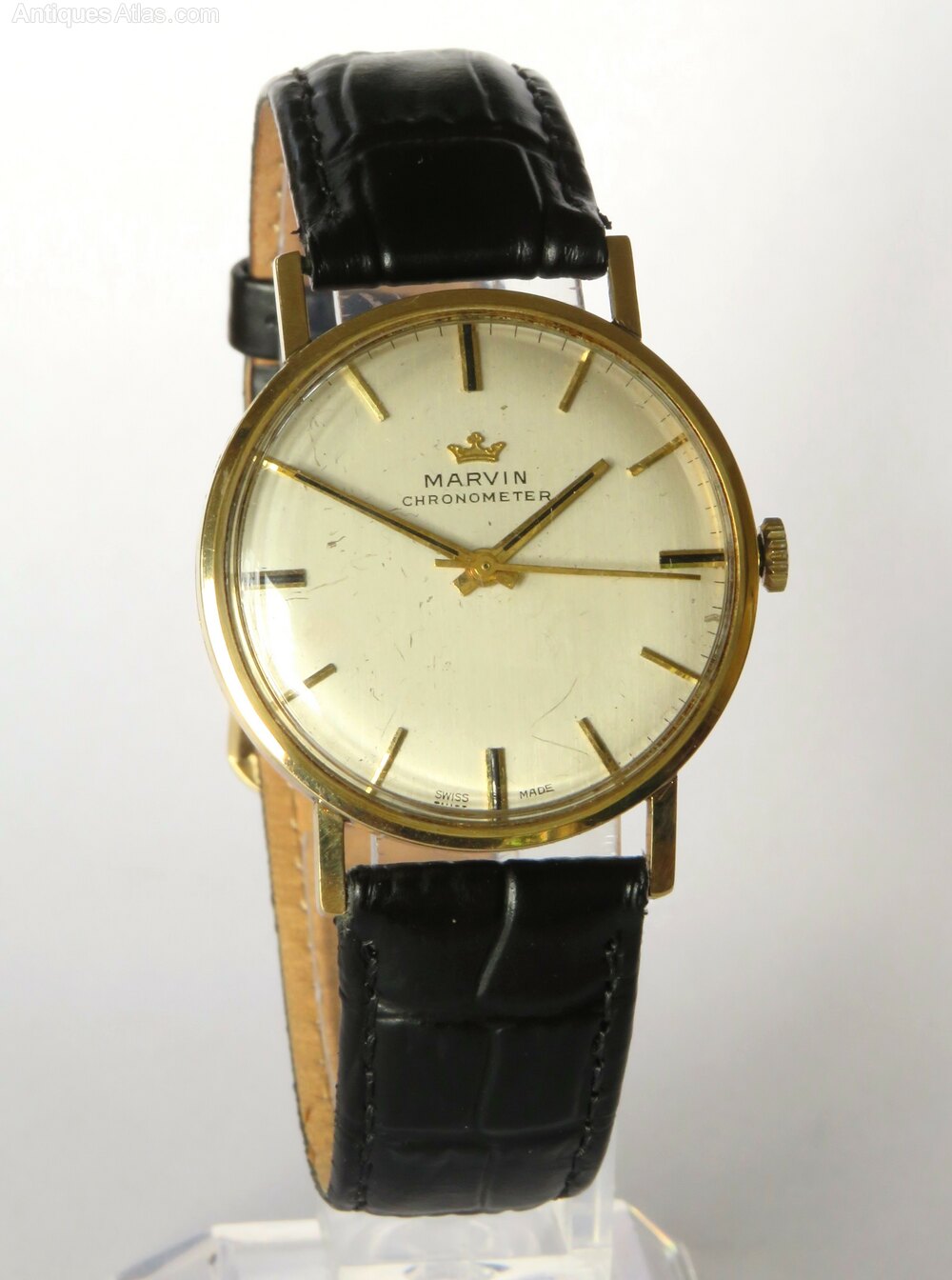 Antiques Atlas - Gents 9ct Gold Marvin Chronometer Wrist Watch as170a13162