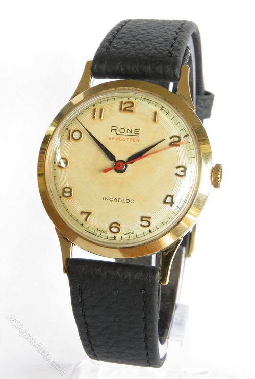 Antiques Atlas - Gents 9ct Gold Rone Seventeen Wristwatch, 1960