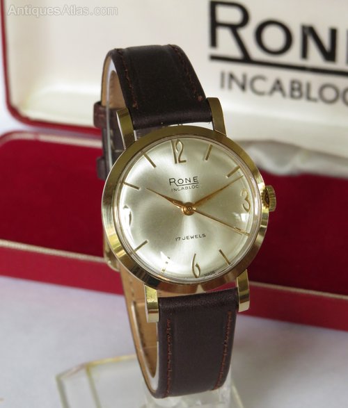 Antiques Atlas - Gents 9ct Gold Rone Wrist Watch, 1961