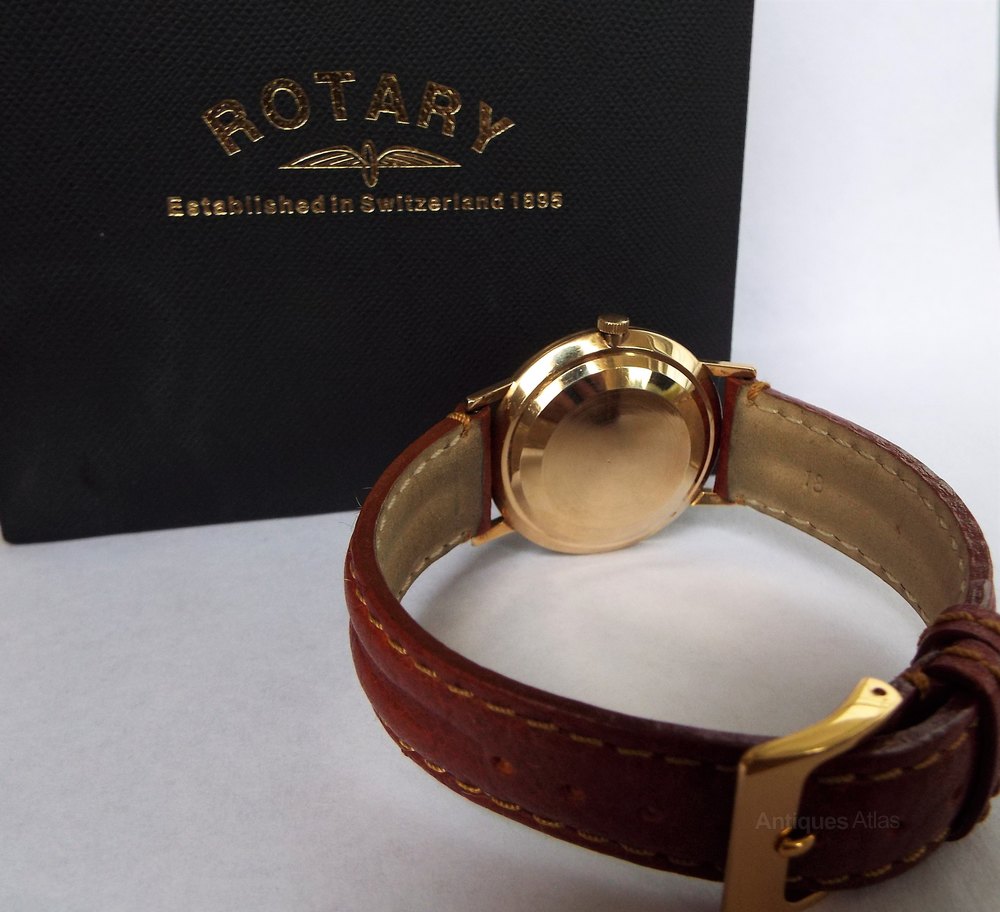 Antiques Atlas - Gents 9ct Gold Rotary Commodore Wrist Watch 1966