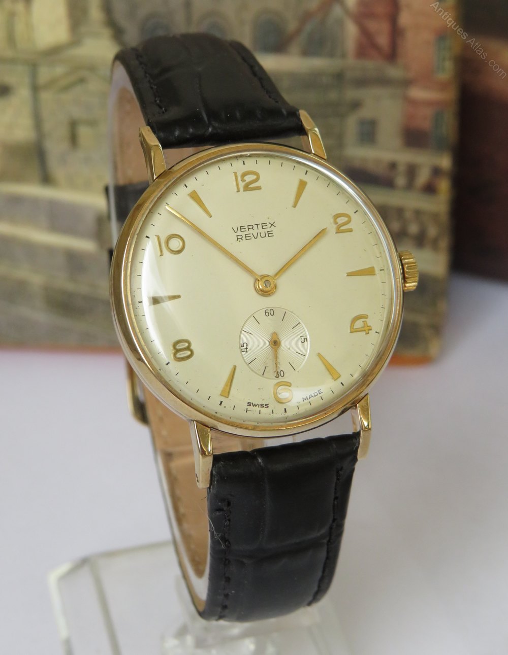 Antiques Atlas - Gents 9ct Gold Vertex Revue Wrist Watch, 1965 as170a6656