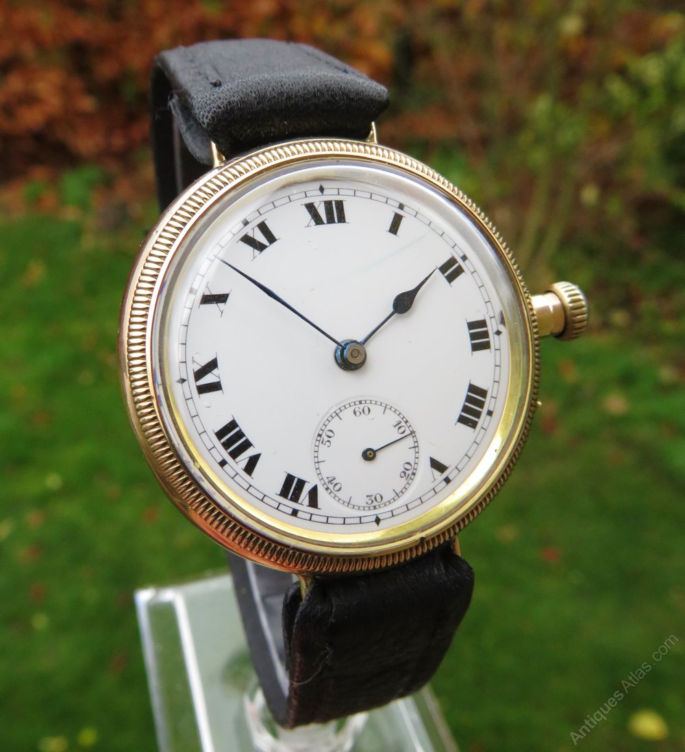 Antiques Atlas - Gents 9ct Gold Vertex Trench Watch, 1925 as170a6151