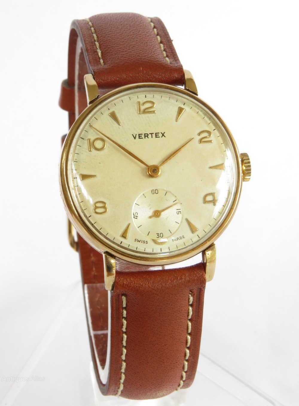 Antiques Atlas - Gents 9ct Gold Vertex Wrist Watch, 1955 as170a10716