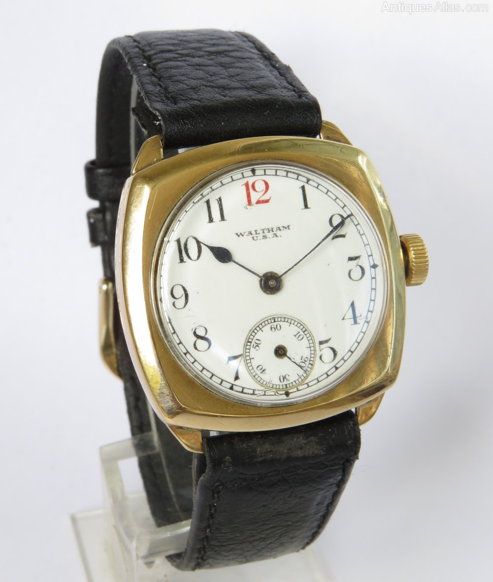 Antiques Atlas - Gents 9ct Gold Waltham Wrist Watch, 1933