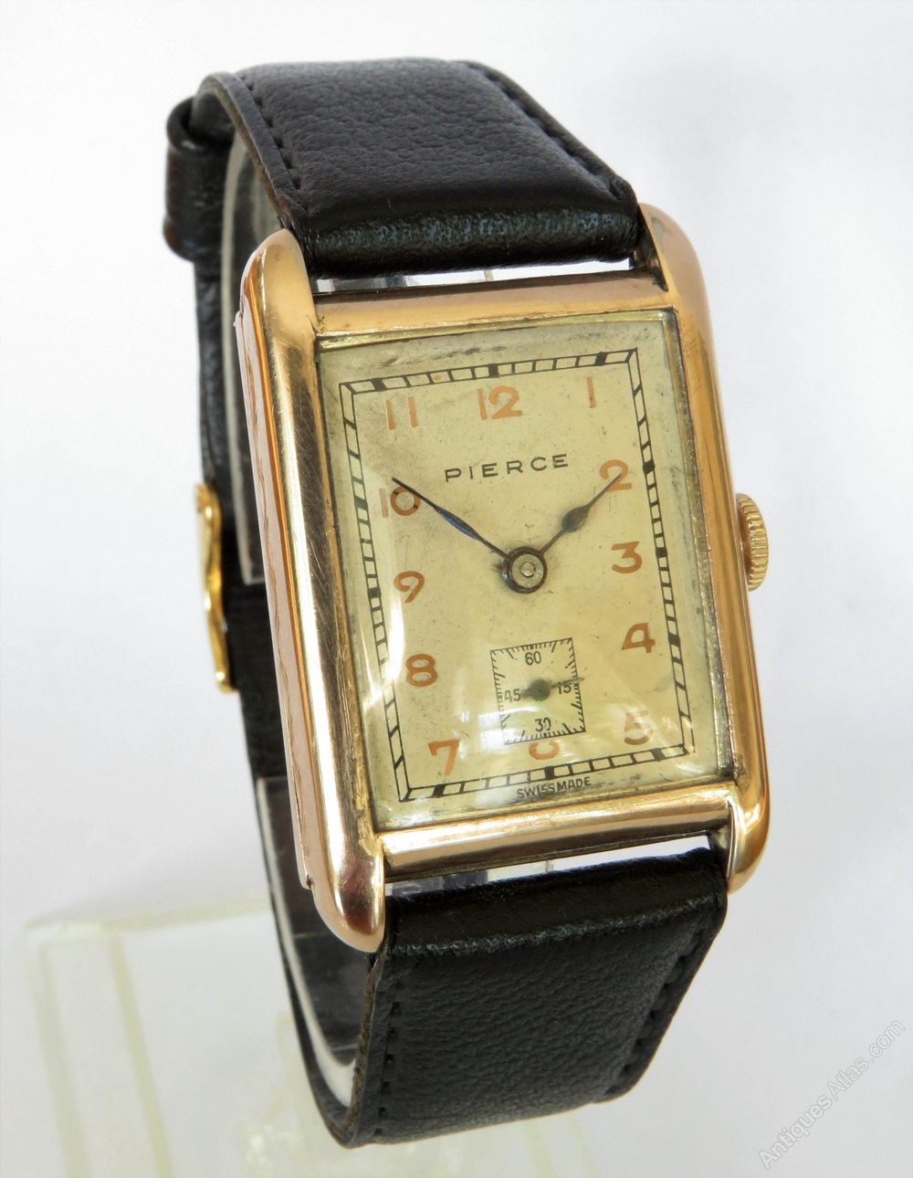 Antiques Atlas - Gents 9ct Rose Gold 1930s Pierce Wrist Watch as170a8592