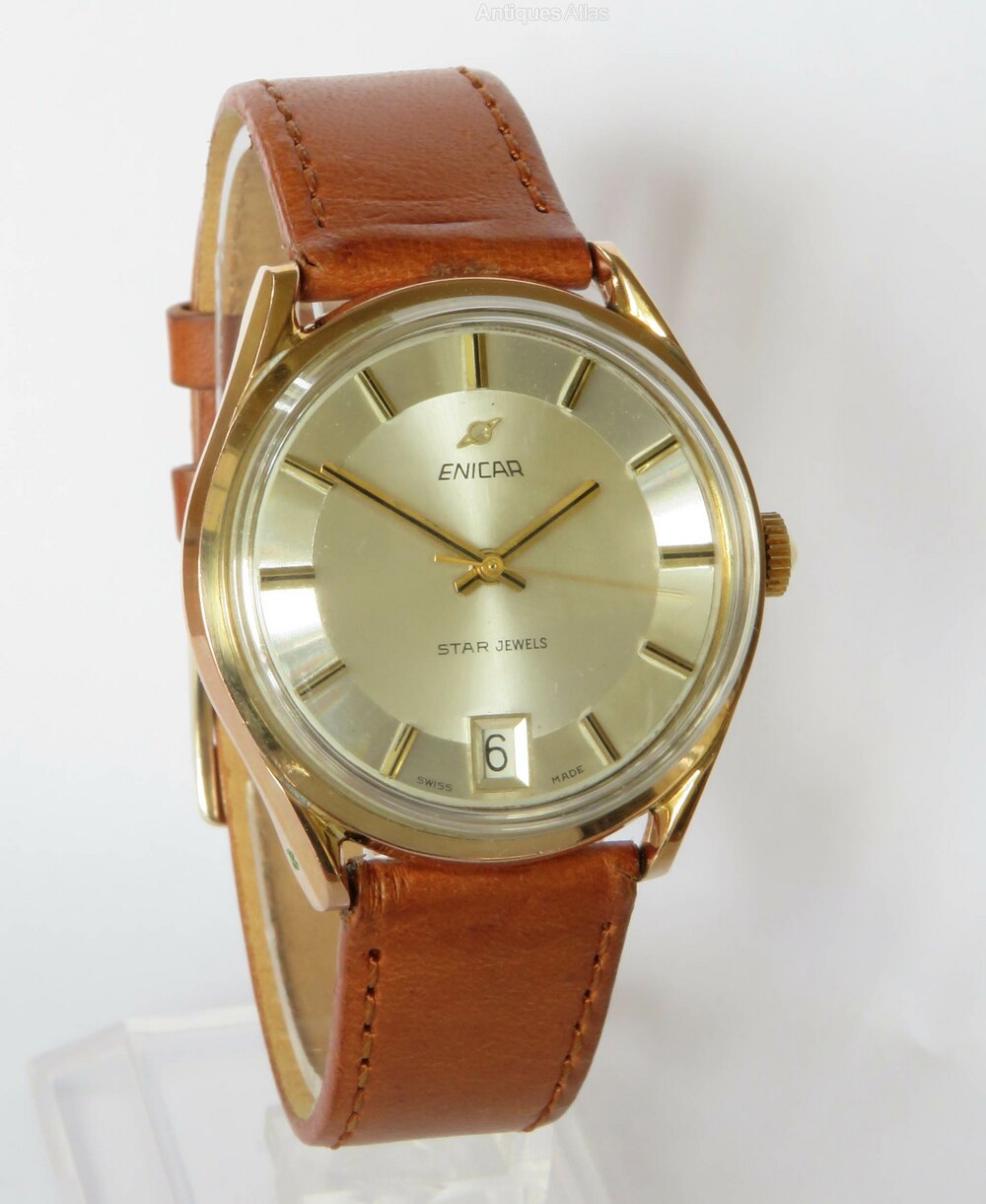 Antiques Atlas - Gents Enicar Star Jewels Wrist Watch as170a14332