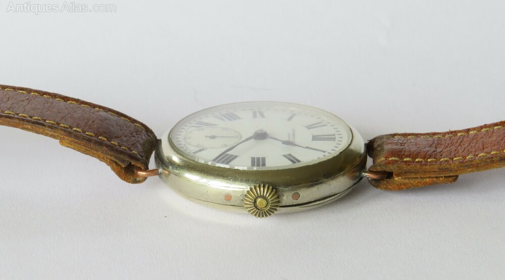Antiques Atlas - Gents ‘Turret’ Large Trench Watch, Lawrence & Mayo ...
