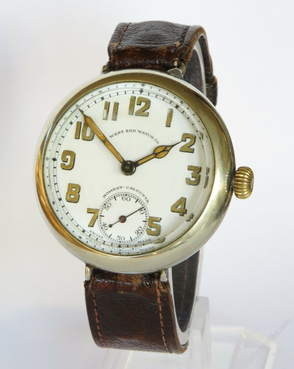 Antiques Atlas - Gents Large Antique West End Watch Co Wrist Watch ...