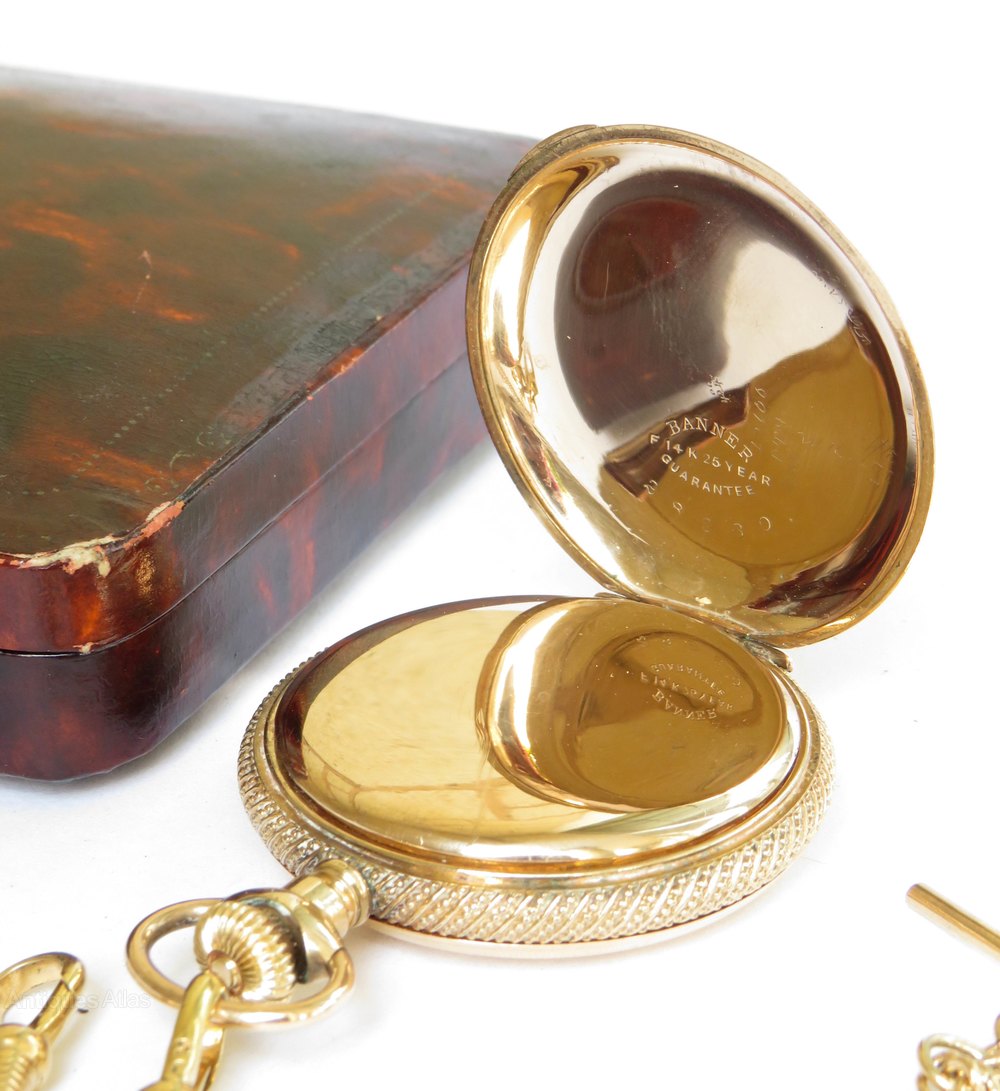 Antiques Atlas - Ladies Omega Full Hunter Fob Watch & Chain