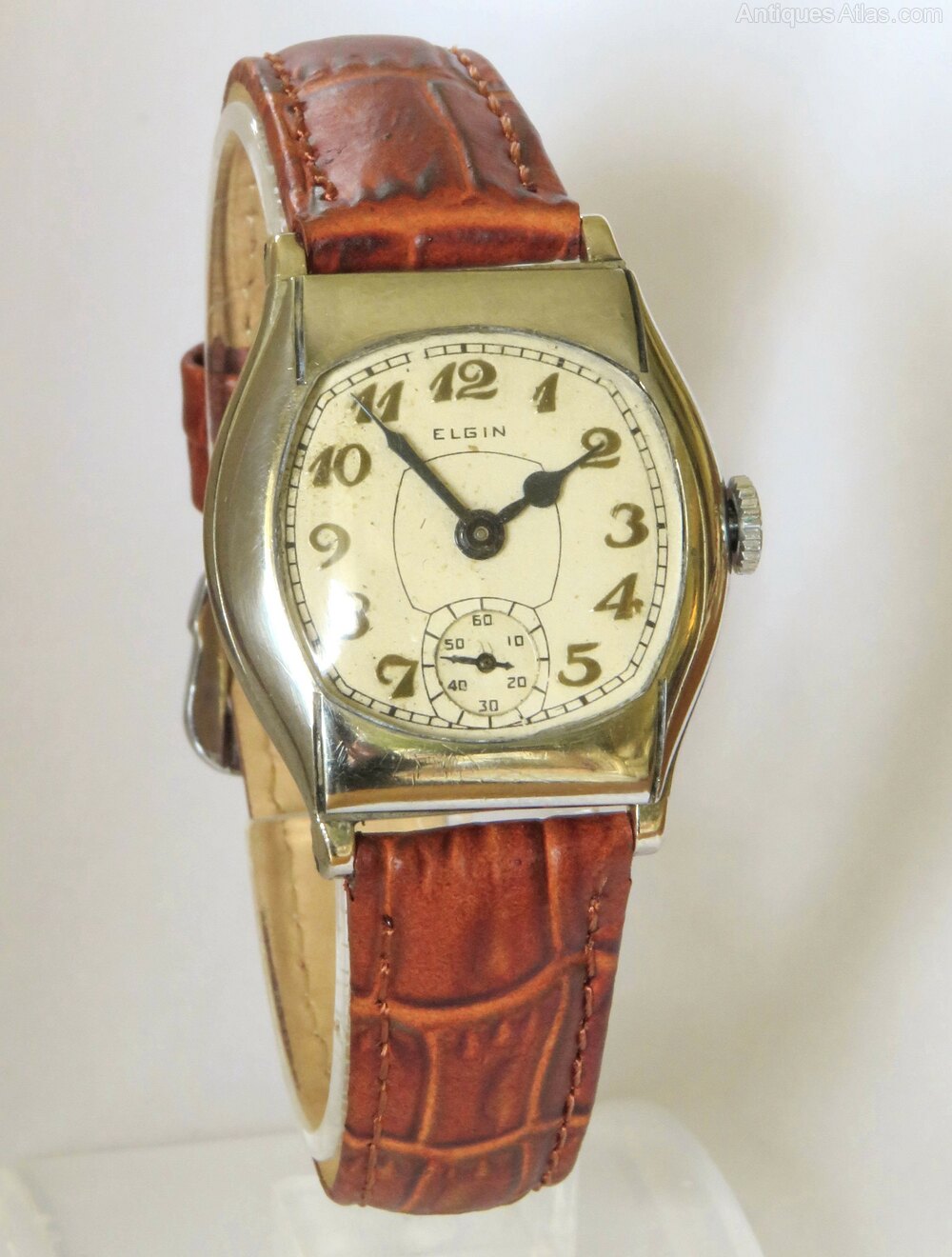 Antiques Atlas - Mid-size Elgin Gold Filled Wrist Watch, 1931 as170a13655