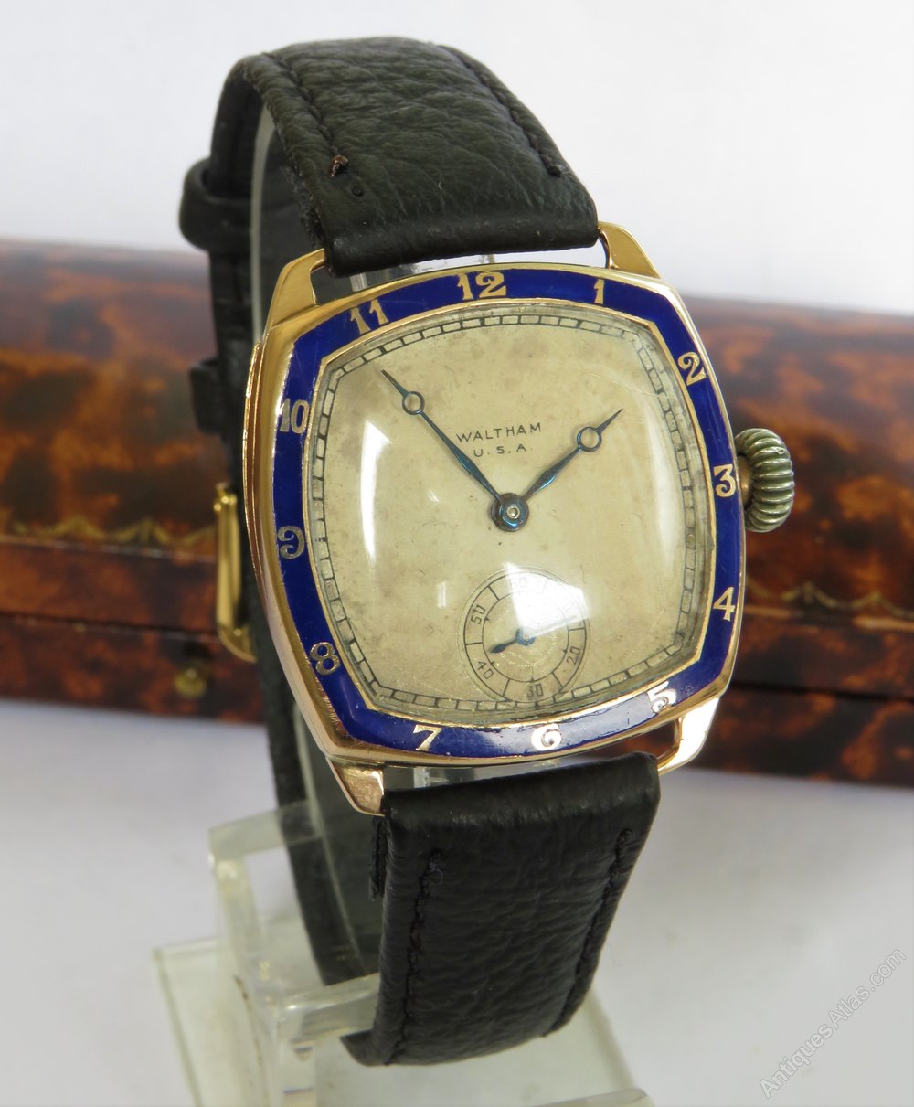 Antiques Atlas - Rare 9ct Rose Gold Waltham Chevalier Watch, 1930 ...
