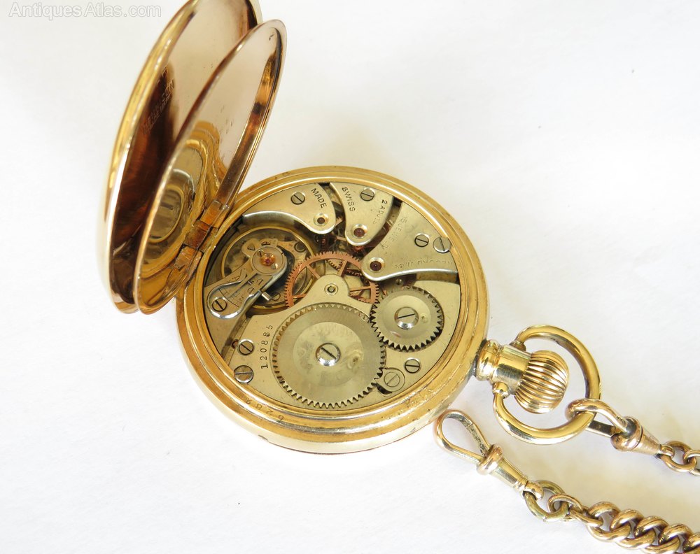 Antiques Atlas - Record Dreadnought Half Hunter Pocket Watch & Chain ...