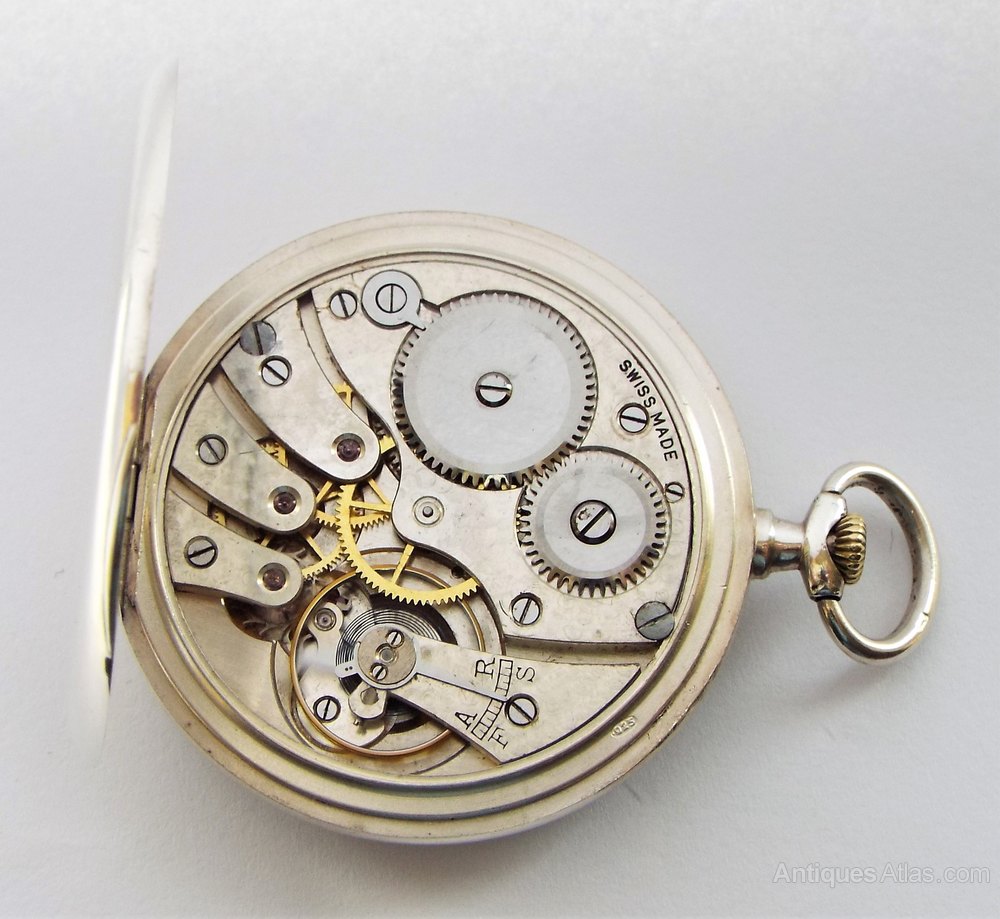 Antiques Atlas - Silver 1924 Buren Pocket Watch.