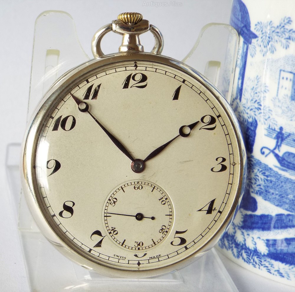 Antiques Atlas - Silver 1924 Buren Pocket Watch.