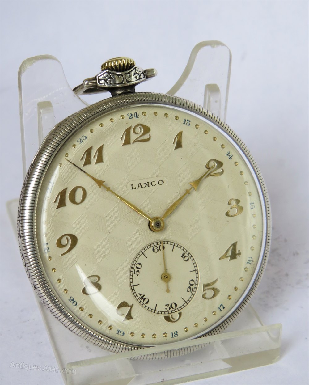 Antiques Atlas - Silver Art Deco Lanco Pocket Watch By Langendorf