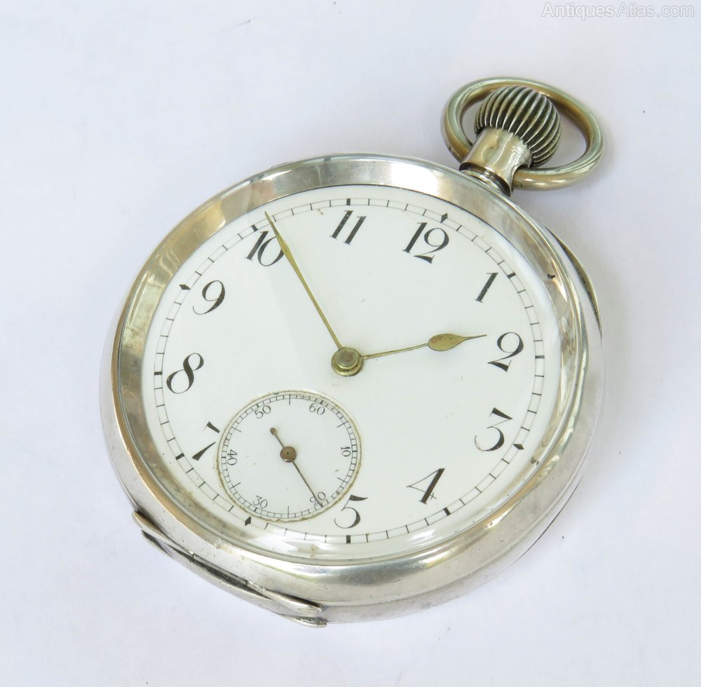 Antiques Atlas - Silver Labrador Pocket Watch, Louis Brandt as170a11617
