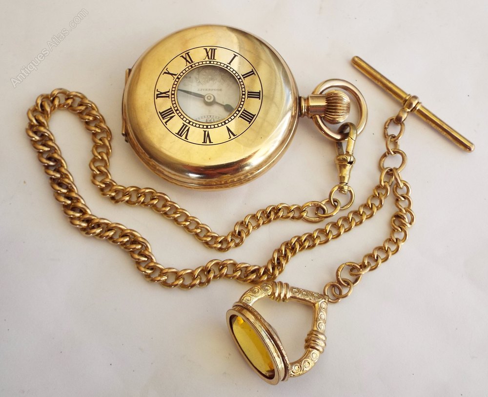 Antiques Atlas - Thomas Russell Half Hunter Watch, Chain And Fob as170a4598
