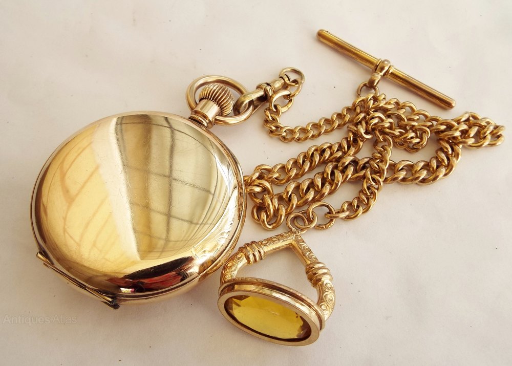 Antiques Atlas - Thomas Russell Half Hunter Watch, Chain And Fob as170a4598