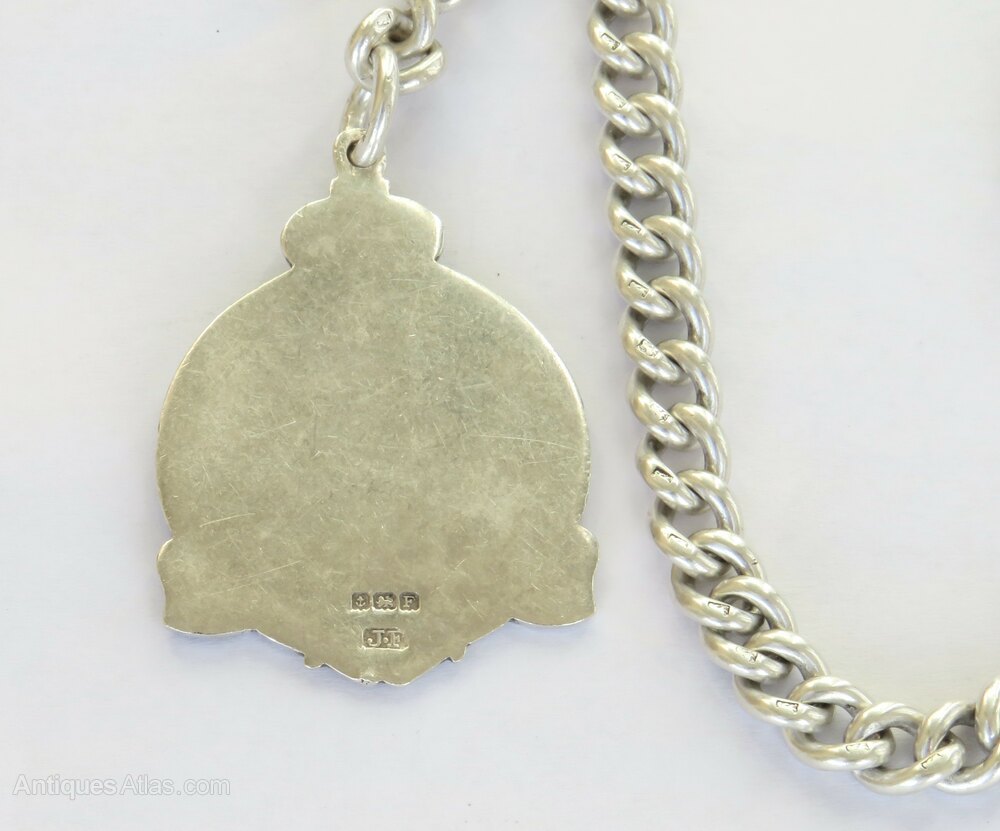 Antiques Atlas - Victorian Silver Watch Chain And Table Tennis Fob ...