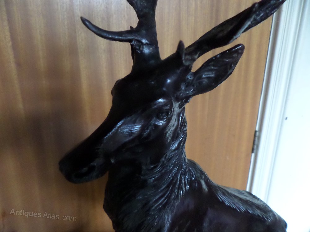 Antiques Atlas - A Magnificent Bronze 'Stag On Rocks'