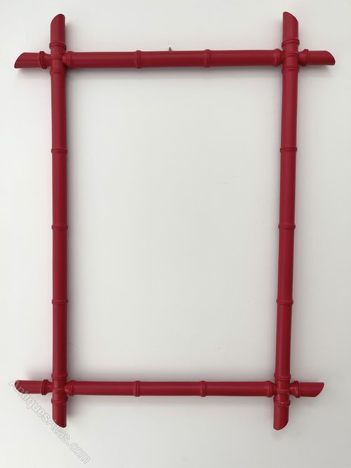 Antiques Atlas - Large French Red Lacquered Faux Bamboo Mirror