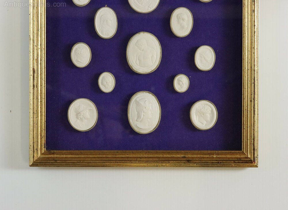 Antiques Atlas - Framed Set Of 18 Grand Tour Plaster Intaglios as1016a755