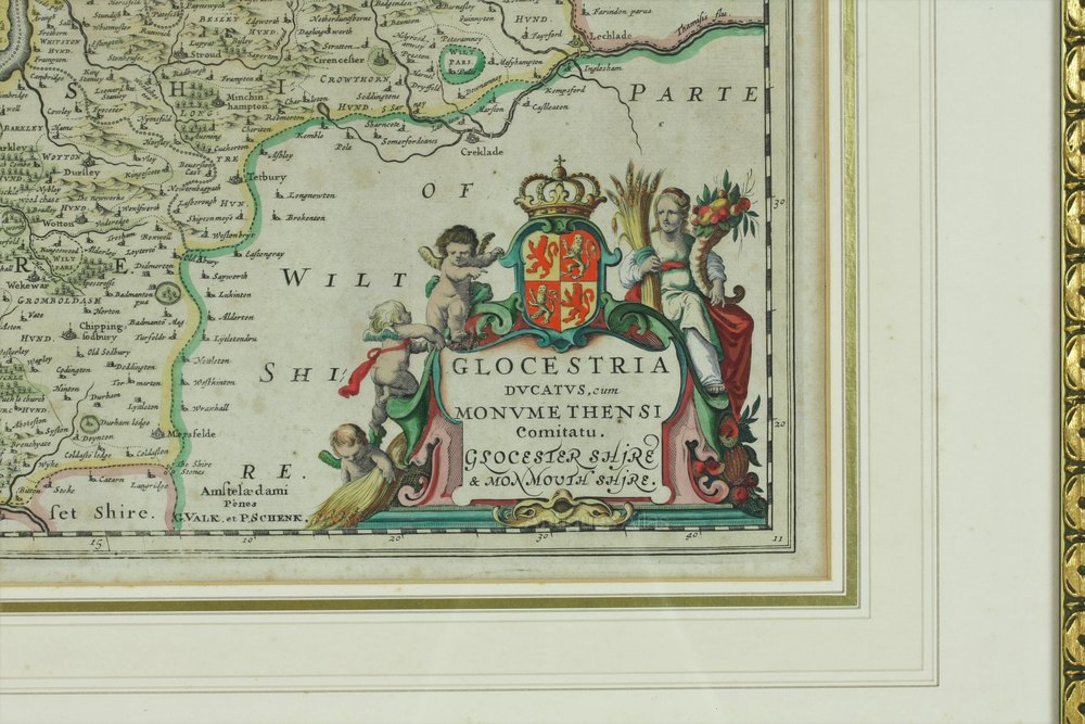 Antiques Atlas - Original Map Of Gloucestershire By Valk & Schenk