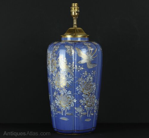 Antiques Atlas - Vintage Chinese Blue Porcelain Lamp Base as1016a665