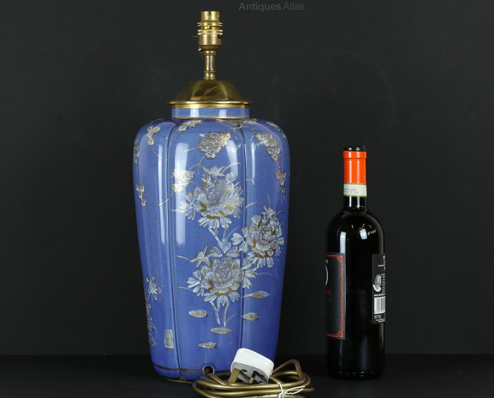 Antiques Atlas - Vintage Chinese Blue Porcelain Lamp Base as1016a665