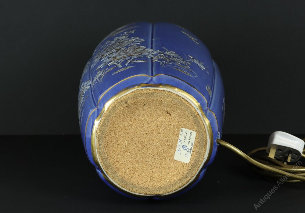 Antiques Atlas - Vintage Chinese Blue Porcelain Lamp Base as1016a665