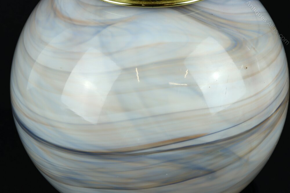 Antiques Atlas - Art Deco Style Marbled Glass Globe Ceiling Light ...