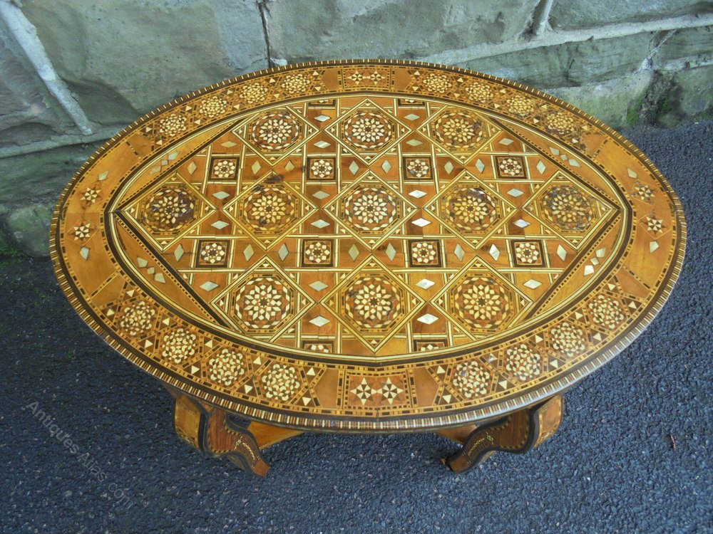 Antique Inlaid Syrian Coffee Table - Antiques Atlas