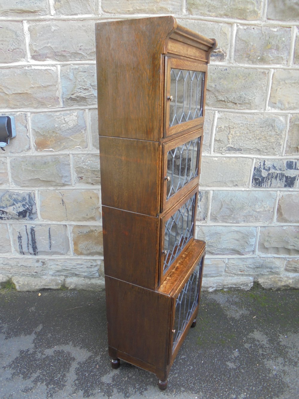 Antique Slim Oak Stacking Bookcase By Minty - Antiques Atlas