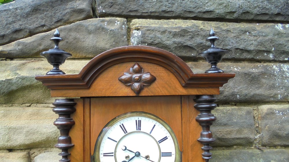 Antiques Atlas - Antique Walnut Double Weight Vienna Wall Clock